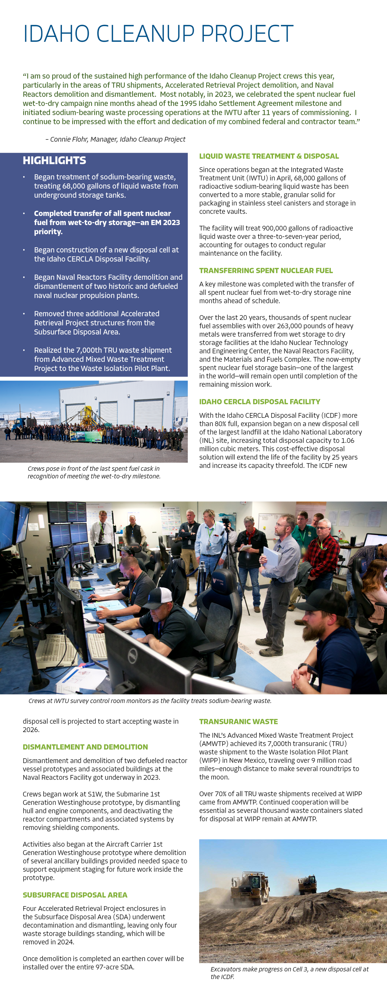 Idaho Cleanup Project Year in Review | Department of Energy
