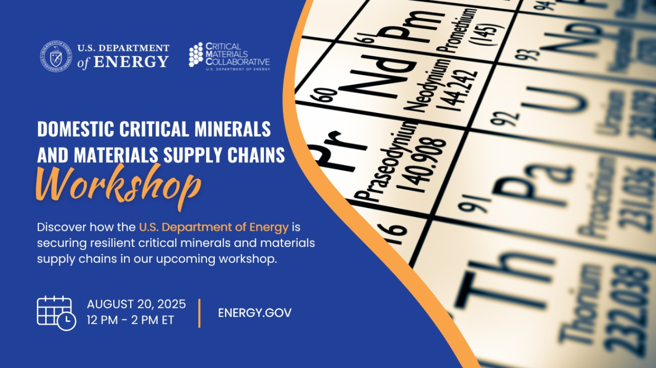 Domestic Critical Minerals and Materials Supply Chains Workshop ...